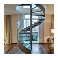 China Factory outdoor modern railing stair prefab glass railing spiral staircase for sale