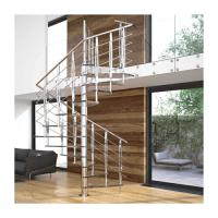 China Factory outdoor modern railing stair prefab glass railing spiral staircase for sale