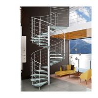 China Factory direct sales stair handrails villa glass spiral staircase for sale