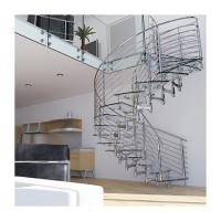 China Factory direct sales stair handrails villa glass spiral staircase for sale