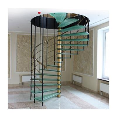 China Factory price exterior staircase indoor steel spiral glass stairs for sale