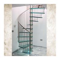 China Foshan factory outdoor staircase design clear glass spiral stairs for sale