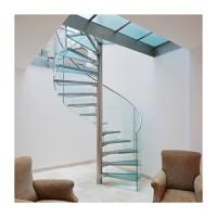 China Foshan factory outdoor staircase design clear glass spiral stairs for sale