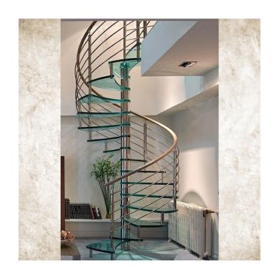 China Apartment stair decoration chandelier glass step spiral staircase for sale