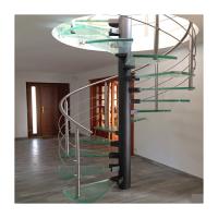 China China factory residential stainless steel stair glass interior spiral staircases for sale
