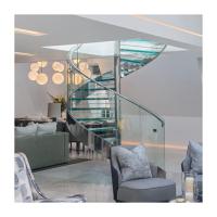 China China factory residential stainless steel stair glass interior spiral staircases for sale