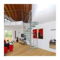 China Foshan factory circular stair interior spiral staircase glass railing for sale