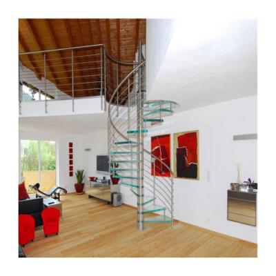China Foshan factory circular stair interior spiral staircase glass railing for sale