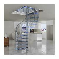 China Foshan factory circular stair interior spiral staircase glass railing for sale