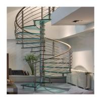 China Foshan factory circular stair interior spiral staircase glass railing for sale