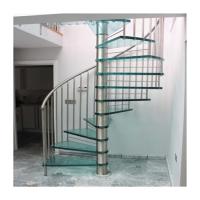China Factory sale indoor stainless steel staircase spiral stairs glass for sale