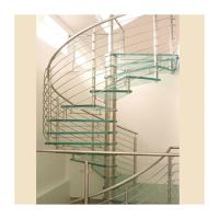 China Condominium cast galanized stair laminated glass step spiral staircases for sale