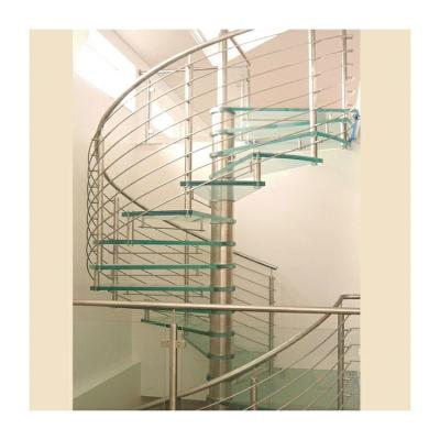 China Condominium cast galanized stair laminated glass step spiral staircases for sale