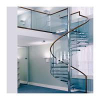 China Villa cheap price acrylic staircase tempered glass tread spiral stairs for sale