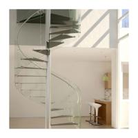 China Household individual casting stair steel glass spiral staircase prices for sale