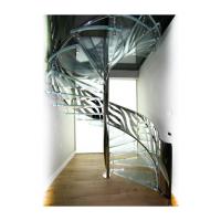 China Household individual casting stair steel glass spiral staircase prices for sale