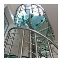 China Household individual casting stair steel glass spiral staircase prices for sale