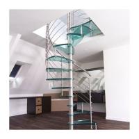 China House project stair and railing parts internal glass treads spiral staircase for sale