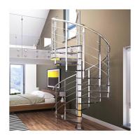 China House project stair and railing parts internal glass treads spiral staircase for sale