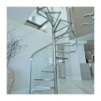 China Made in China stair railings handrail fittings spiral shape glass staircase for sale