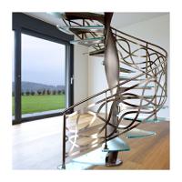 China Manufacturer interior stair railing designs glass spiral staircase price for sale