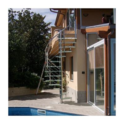China Residential high quality staircase morden spiral glass stairs for sale