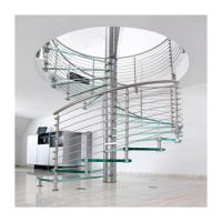 China Residential high quality staircase morden spiral glass stairs for sale