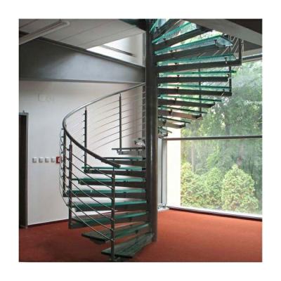 China House project modern interior stair clear acrylic glass spiral staircase for sale