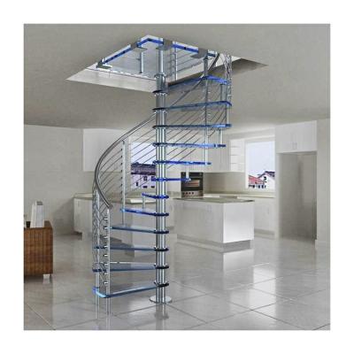 China Original factory mild steel staircase elegant spiral glass stairs for sale