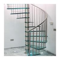 China Original factory mild steel staircase elegant spiral glass stairs for sale