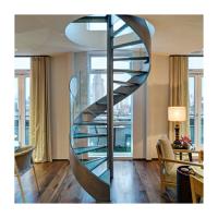 China Original factory mild steel staircase elegant spiral glass stairs for sale