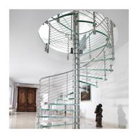 China Original factory mild steel staircase elegant spiral glass stairs for sale