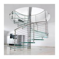 China Factory wholesale decorative stair railing designs low cost glass spiral staircase for sale