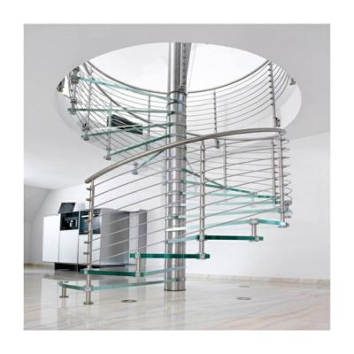 China Factory wholesale decorative stair railing designs low cost glass spiral staircase for sale