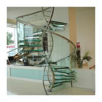 China Factory wholesale decorative stair railing designs low cost glass spiral staircase for sale