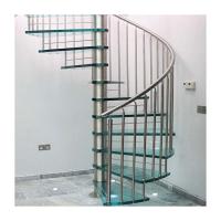 China Villa decorate staircase glass spiral stairs for building for sale