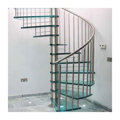 China Villa decorate staircase glass spiral stairs for building for sale