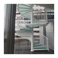 China Factory supplying high quality steel staircase cutomized glass spiral stairs for sale