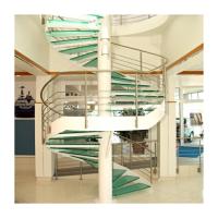 China Factory supplying high quality steel staircase cutomized glass spiral stairs for sale