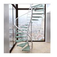 China Factory supplying high quality steel staircase cutomized glass spiral stairs for sale