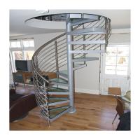 China Factory supplying high quality steel staircase cutomized glass spiral stairs for sale
