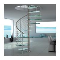 China Factory supplying high quality steel staircase cutomized glass spiral stairs for sale