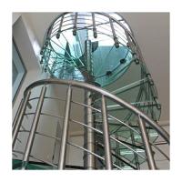 China China manufacturer steel structure staircase metal tempered glass spiral stairs for sale