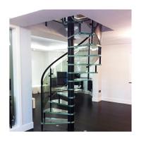 China China manufacturer steel structure staircase metal tempered glass spiral stairs for sale