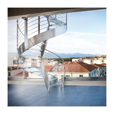 China Factory direct stair railings steel glass spiral staircase for sale