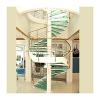 China Factory direct stair railings steel glass spiral staircase for sale