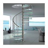 China China factory flower shaped beautiful stair railings spiral glass tread staircase for sale