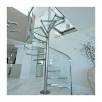 China Factory wholesale decorative staircase modern glass tread spiral stairs for sale