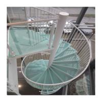 China Factory wholesale decorative staircase modern glass tread spiral stairs for sale