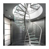 China China supplier stair railings designs glass spiral staircase design for sale